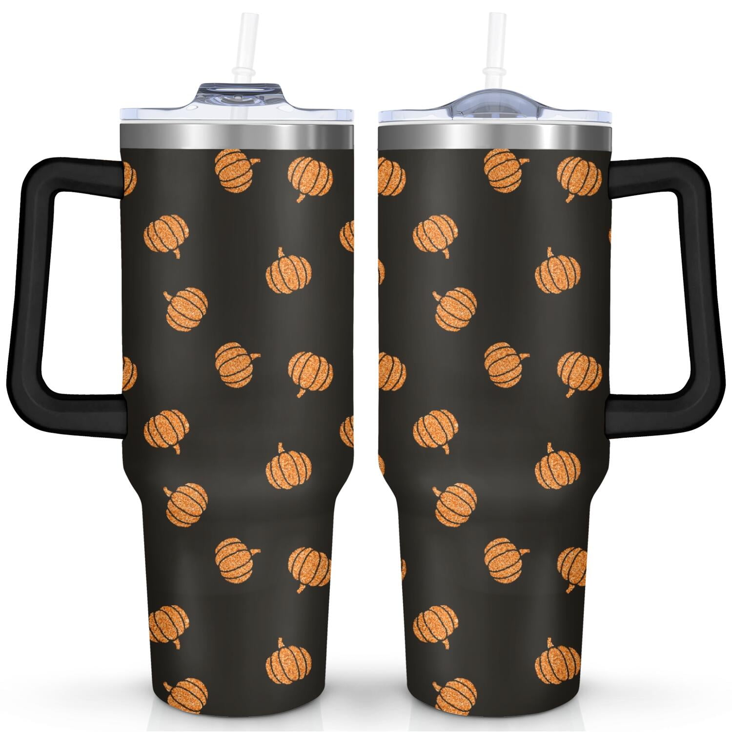 40oz Fall Tumbler with Handle & Straw - Insulated Stainless Steel ...