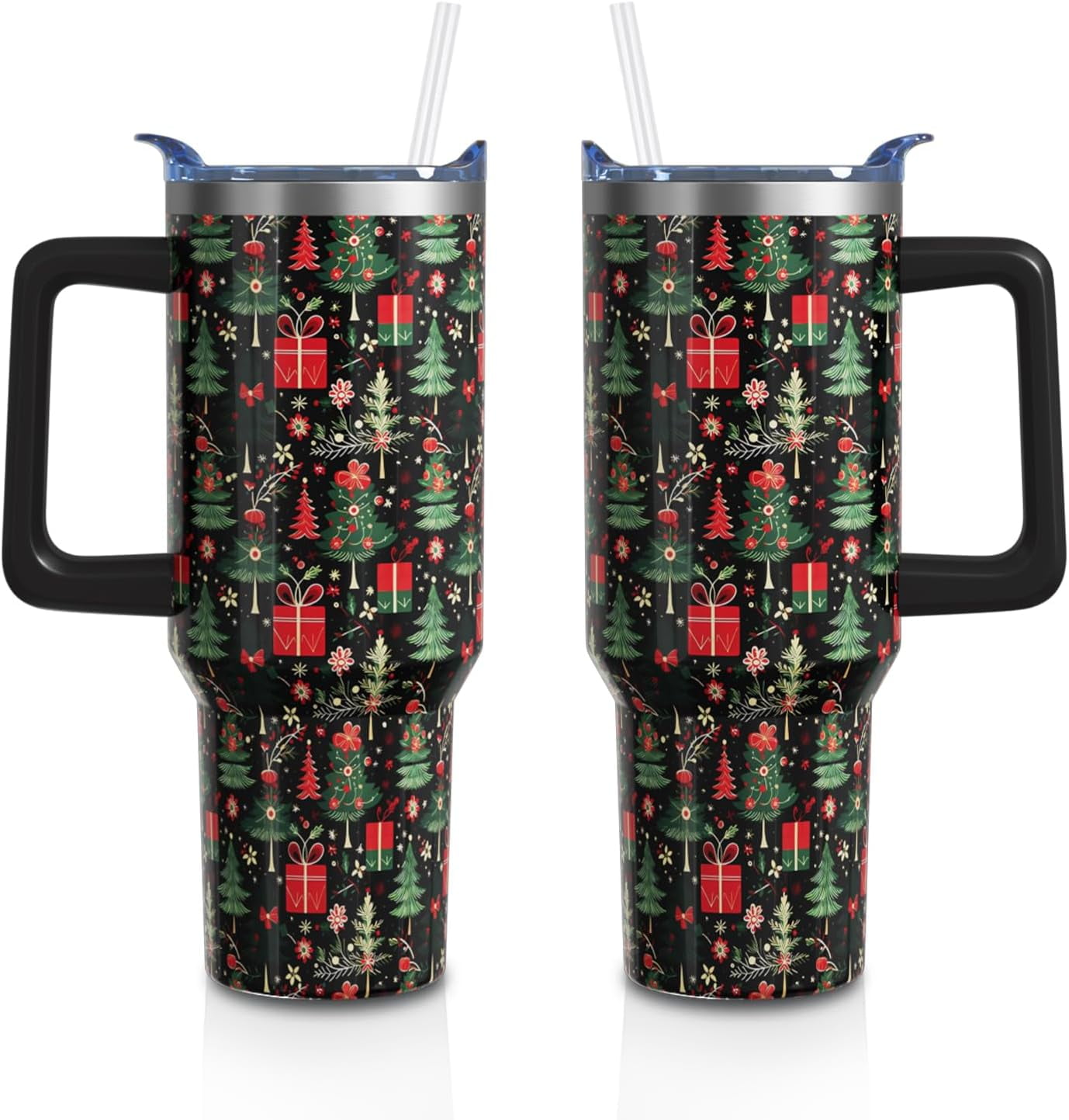 40oz Halloween Gothic Tumbler with Handle and Straw, Goth Skull ...