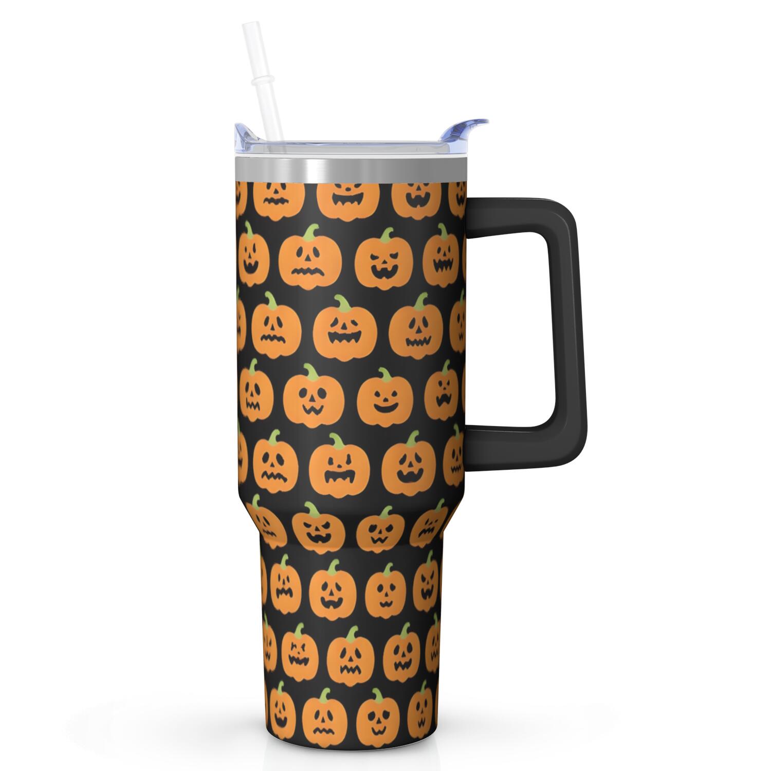 40oz Halloween Tumbler with Handle, Insulated Stainless Steel Mug for ...