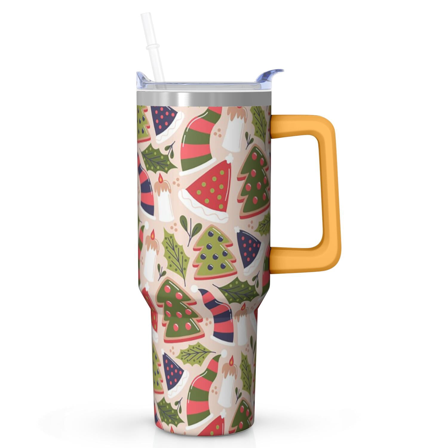 40oz Holiday Christmas Stocking Tumbler with Handle, Winter Coffee Mug ...