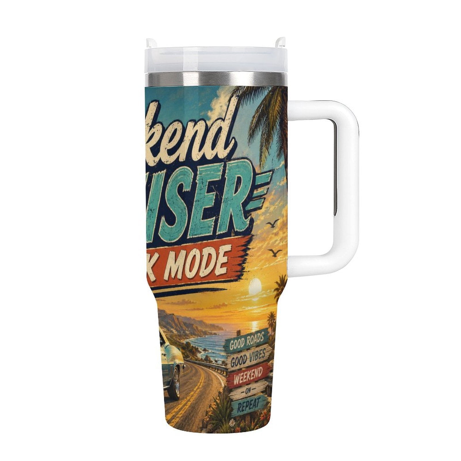 40oz Insulated Tumbler Cup,Weekend Cruiser Drink Mode,Stainless Steel ...