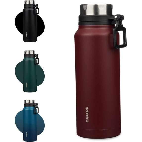 40oz Insulated Water Bottle with Handle BPA Free Stainless Steel Travel ...