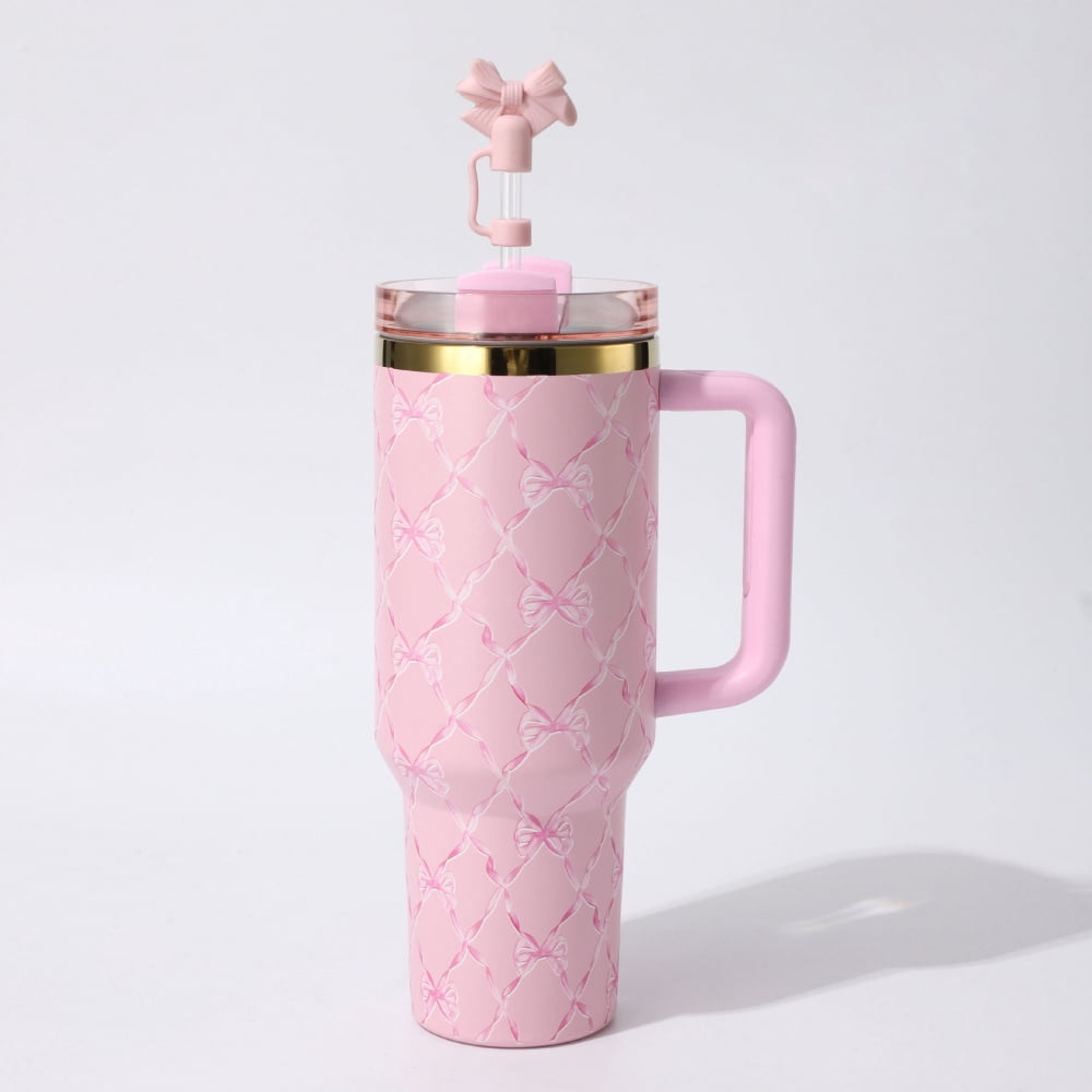 40oz Large Capacity Floral Car Mug, 304 Stainless Steel, Insulated ...