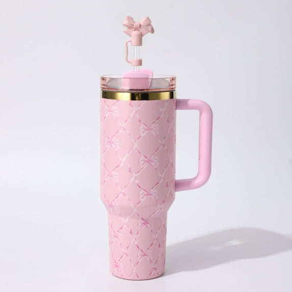 40oz Large Capacity Floral Car Mug, 304 Stainless Steel, Insulated ...