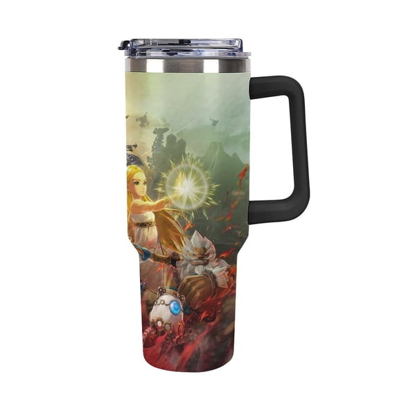 40oz Le-Gend 0f Zel-,Da0 Insulated Tumbler With Lid and Straws ...