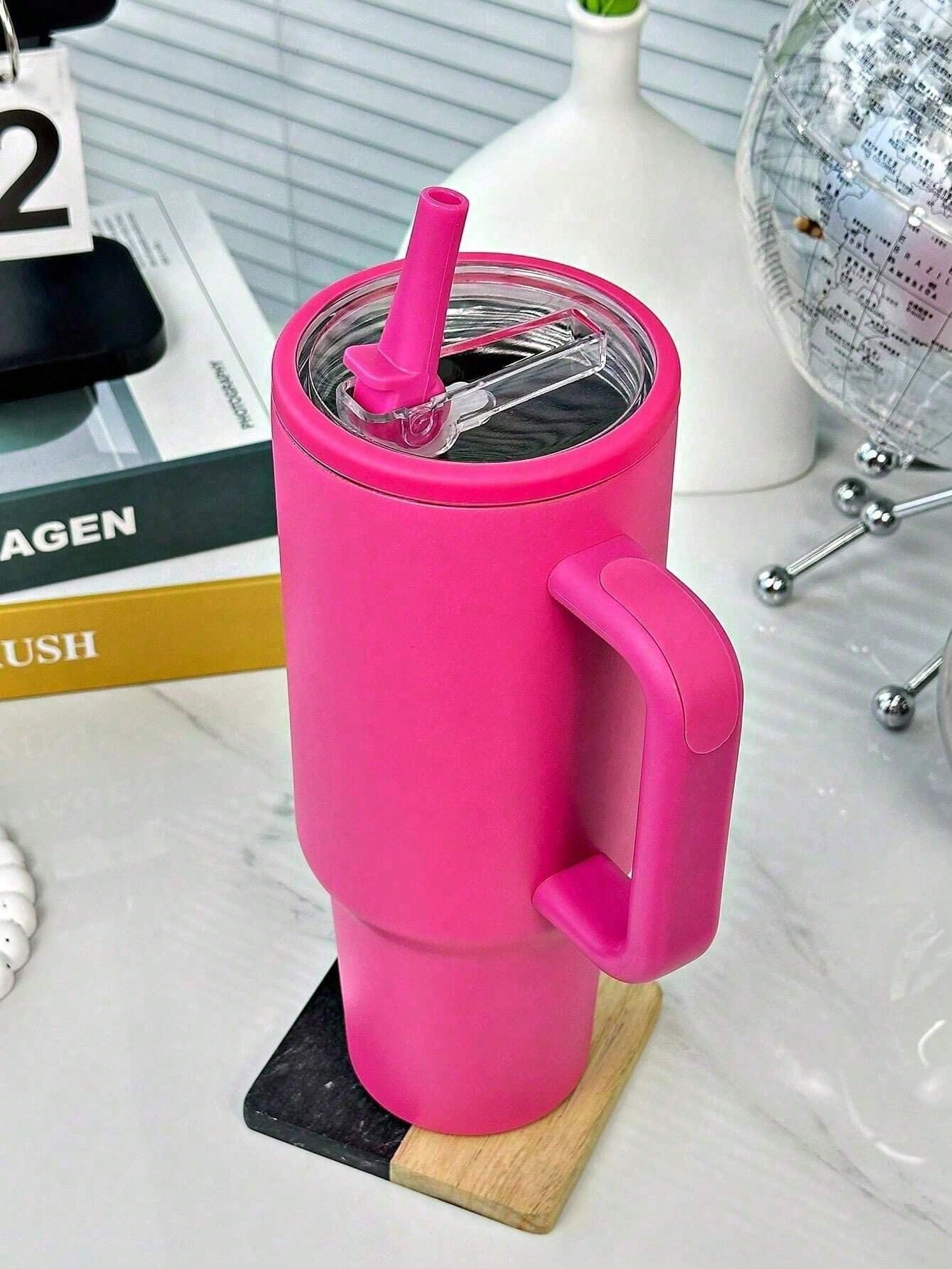 40oz Leak-Proof Stainless Steel Travel Mug/Cup With Lid, Straw, And Handle, Suitable For Hot ...