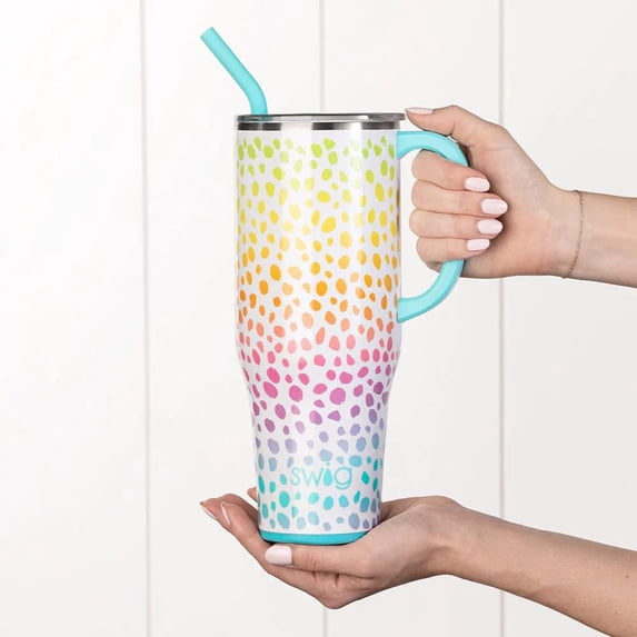 40oz Mega Mug - 40 oz Tumbler with Handle and Straw, Cup Holder ...