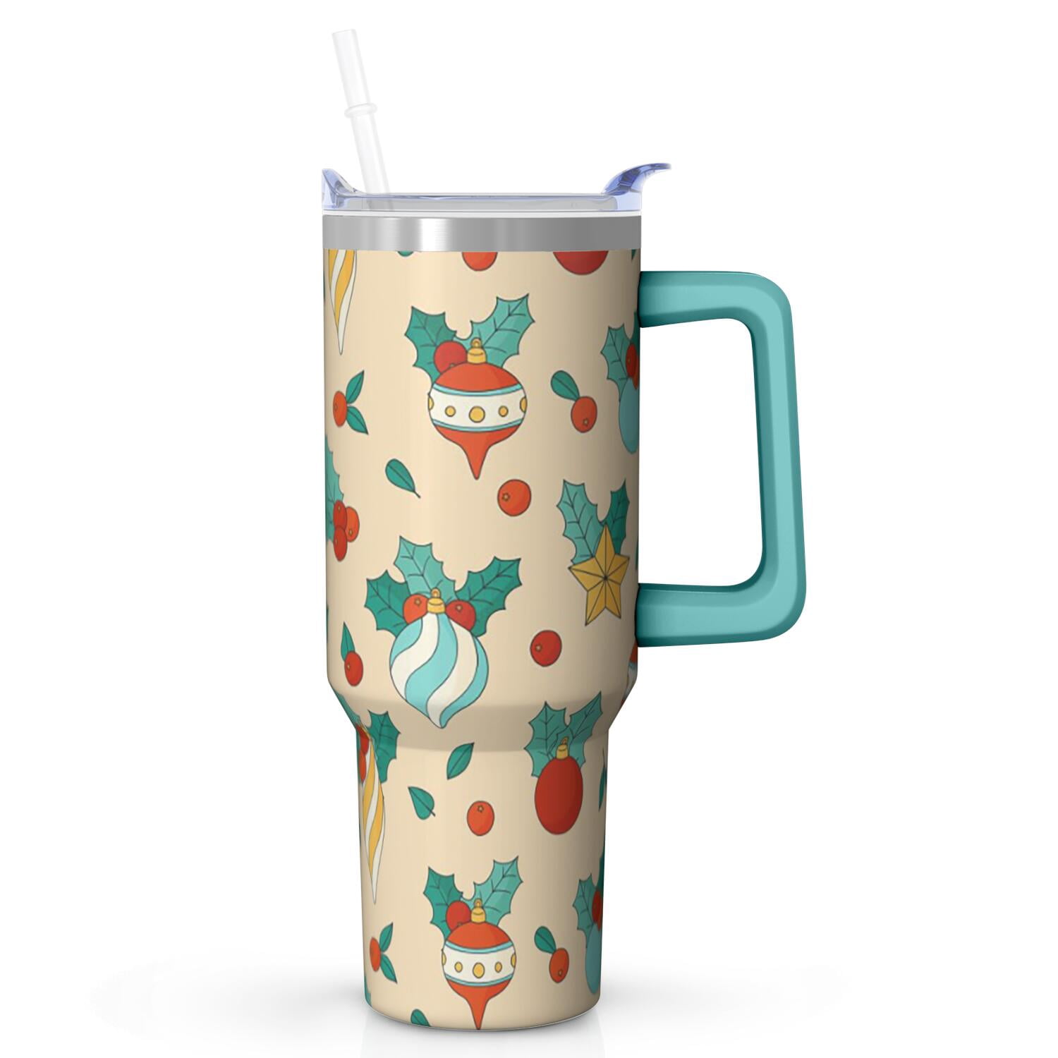 40oz Merry Christmas Tumbler with Lid and Straw Leak Proof Stainless ...