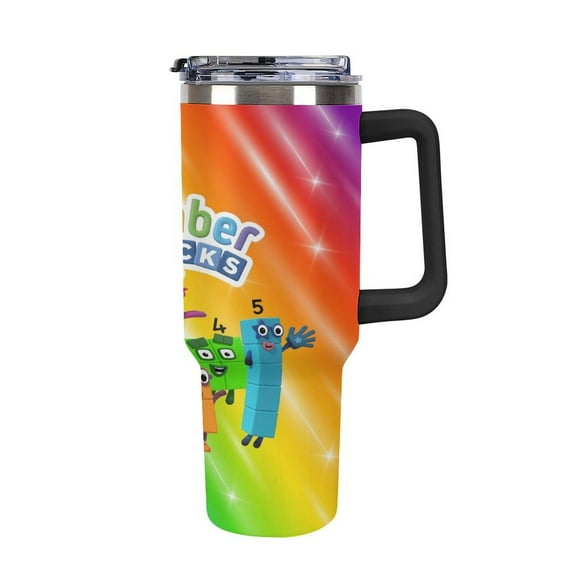 40oz Number Cartoon Show Block Insulated Tumbler With Lid and Straws ...