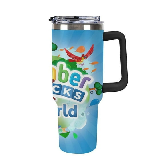 40oz Number Cartoon Show Block Insulated Tumbler With Lid and Straws ...