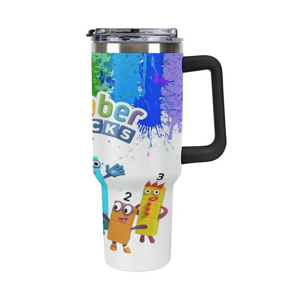 40oz Number Cartoon Show Block Insulated Tumbler With Lid and Straws ...
