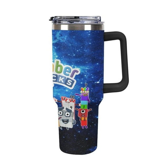 40oz Number Cartoon Show Block Insulated Tumbler With Lid and Straws ...
