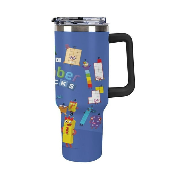 40oz Number Cartoon Show Block Insulated Tumbler With Lid and Straws ...
