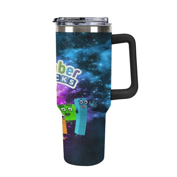 40oz Number Cartoon Show Block Insulated Tumbler With Lid and Straws ...