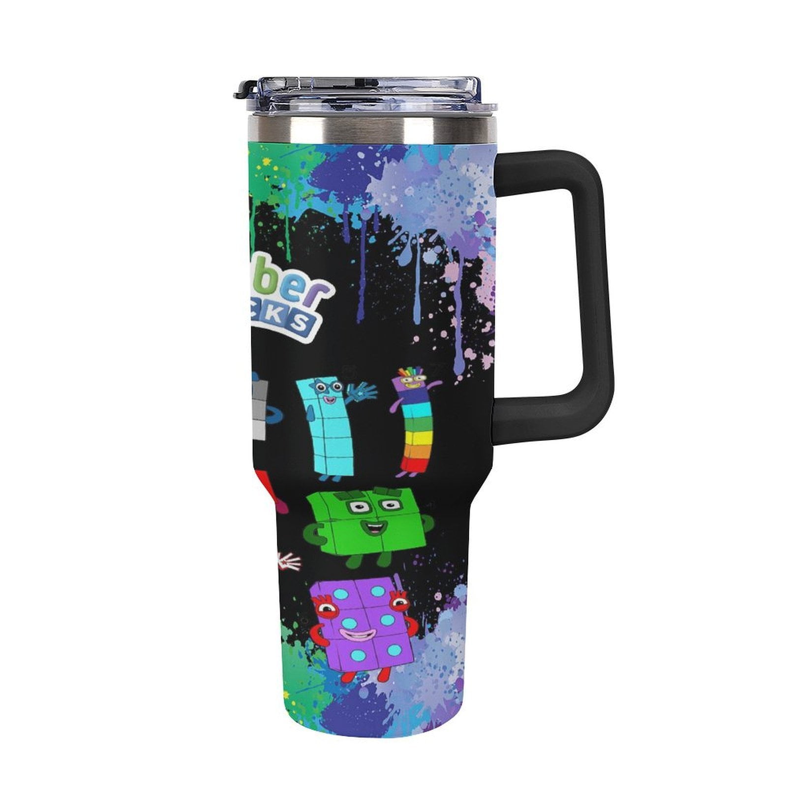 40oz Number Cartoon Show Block Insulated Tumbler With Lid and Straws ...