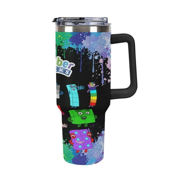 40oz Number Cartoon Show Block Insulated Tumbler With Lid and Straws ...