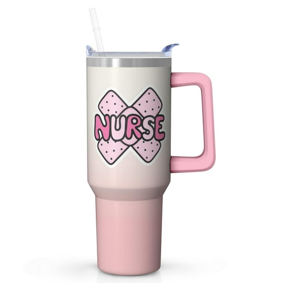 ‎40oz Nurse Tumbler with Handle, Professional Look Stainless Steel Mug ...