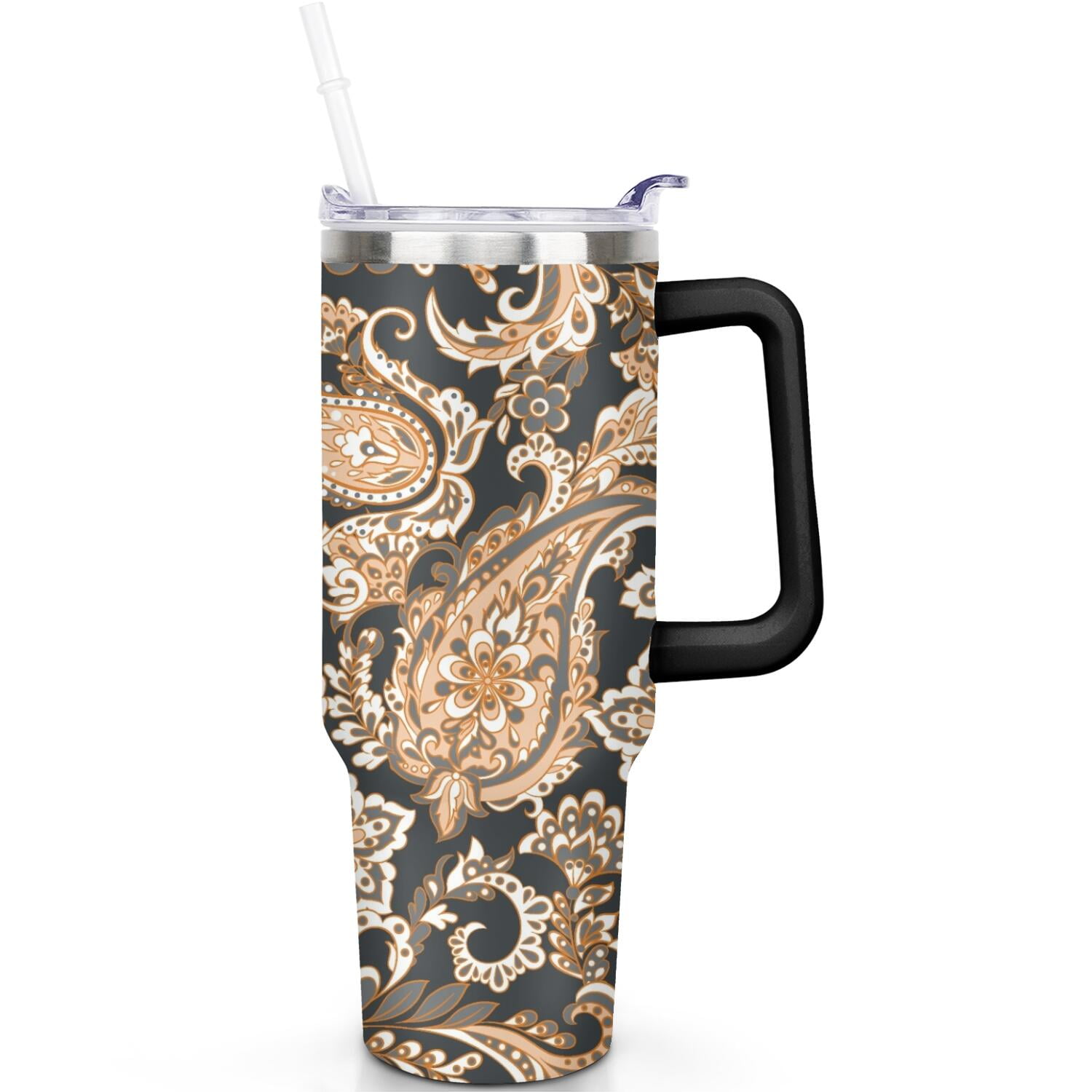 40oz Paisley Theme Tumbler with Handle and Straw 40 oz Paisley Tumbler ...