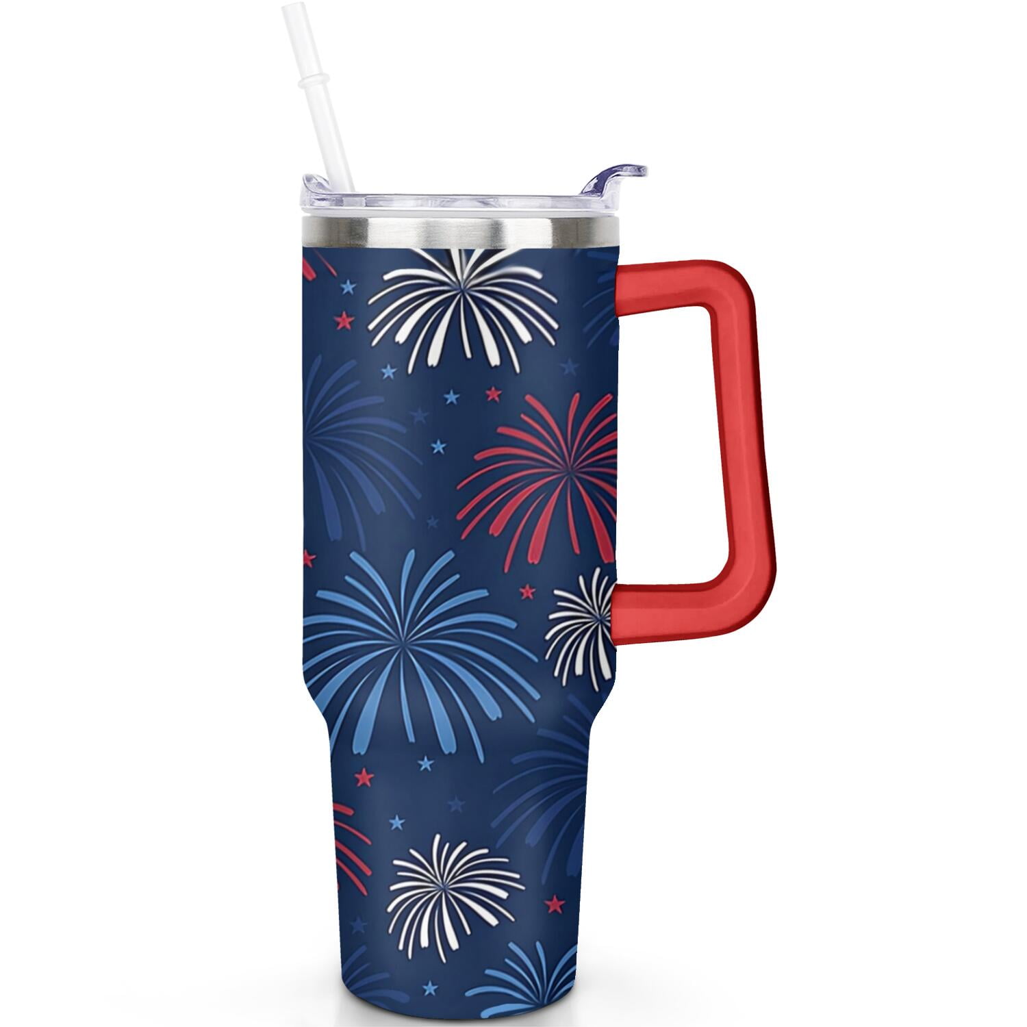 40oz Patriotic Insulated Tumbler with Handle and Lid – Independence Day ...