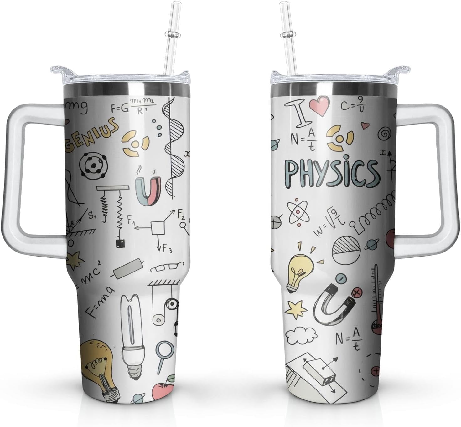 40oz Physics Teacher Gifts Phy Tumbler with Handle and Straw, Physical ...