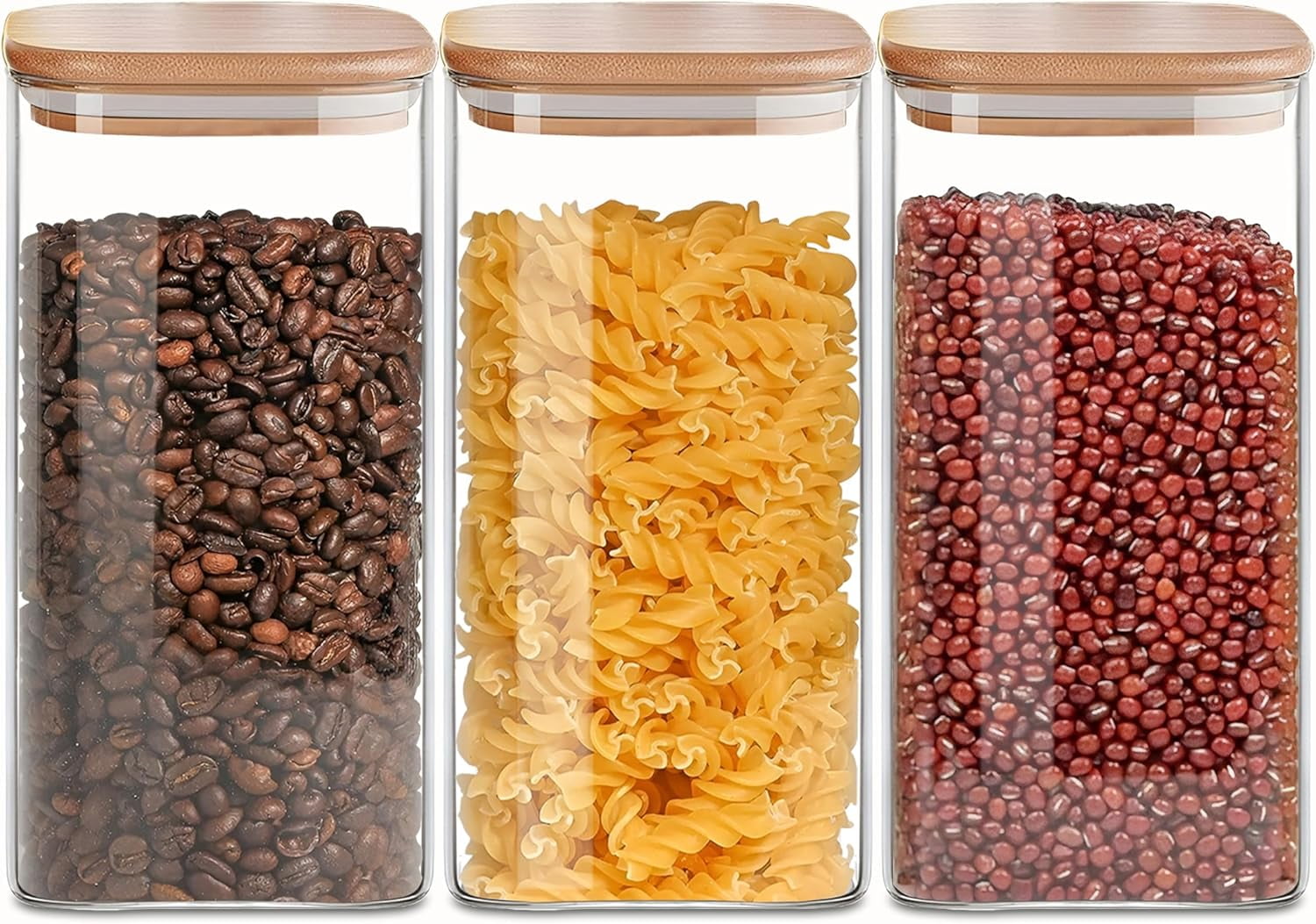 40oz Round Glass Storage Containers with Lids, Clear Food Storage ...