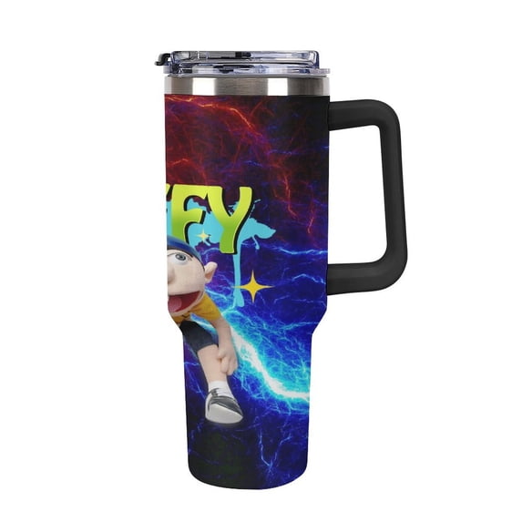 40oz Sml Cartoon Jef-,fy Insulated Tumbler With Lid and Straws ...