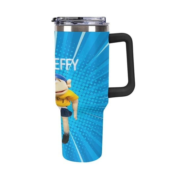 40oz Sml Cartoon Jef-,fy Insulated Tumbler With Lid and Straws ...
