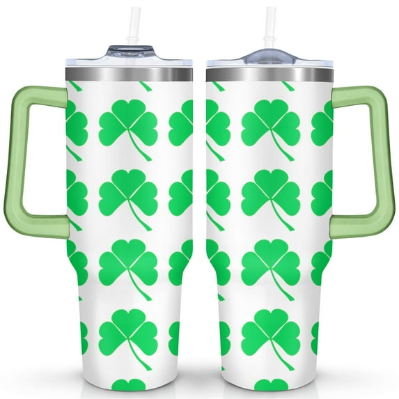 40oz St Patrick's Day Stainless Steel Tumbler with Lid and Straw ...