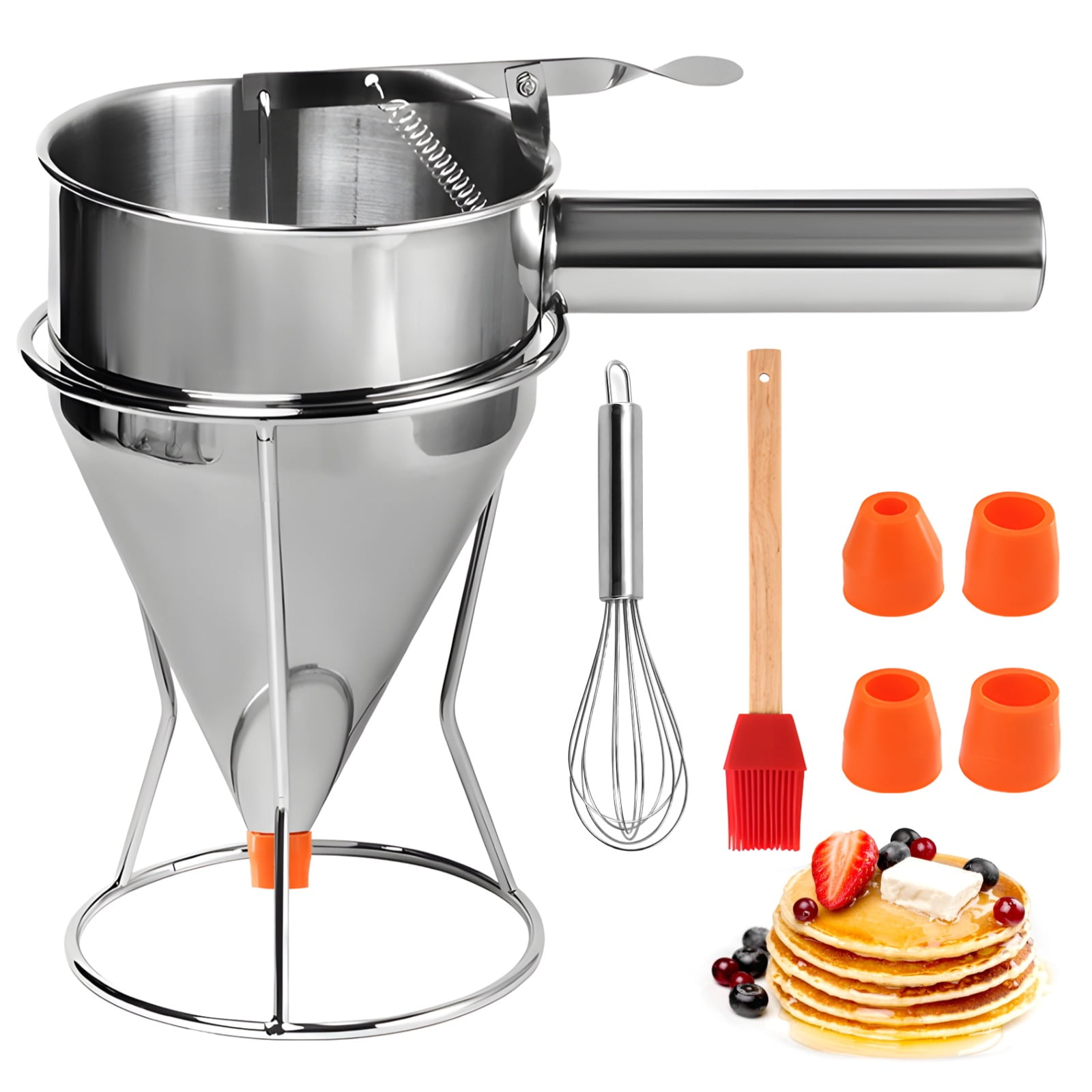 40oz Stainless Steel Batter Dispenser, 1.2L Pancake Batter Dispenser ...