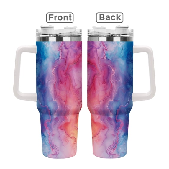 40oz Stainless Steel Handle Insulated Mug (with Lid) Gradient Design ...