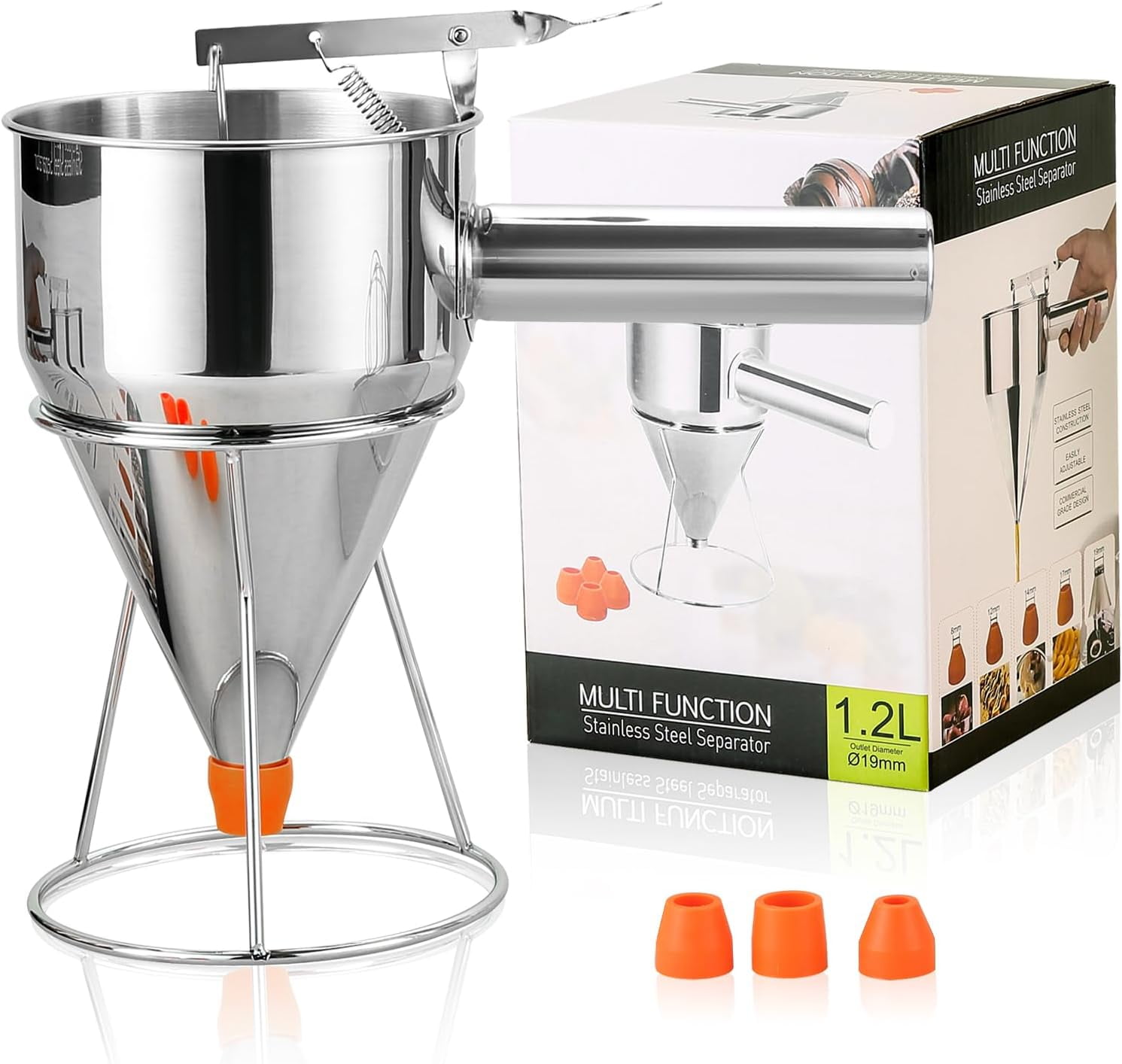 40oz Stainless Steel Pancake Batter Dispenser with Stand and Tools ...