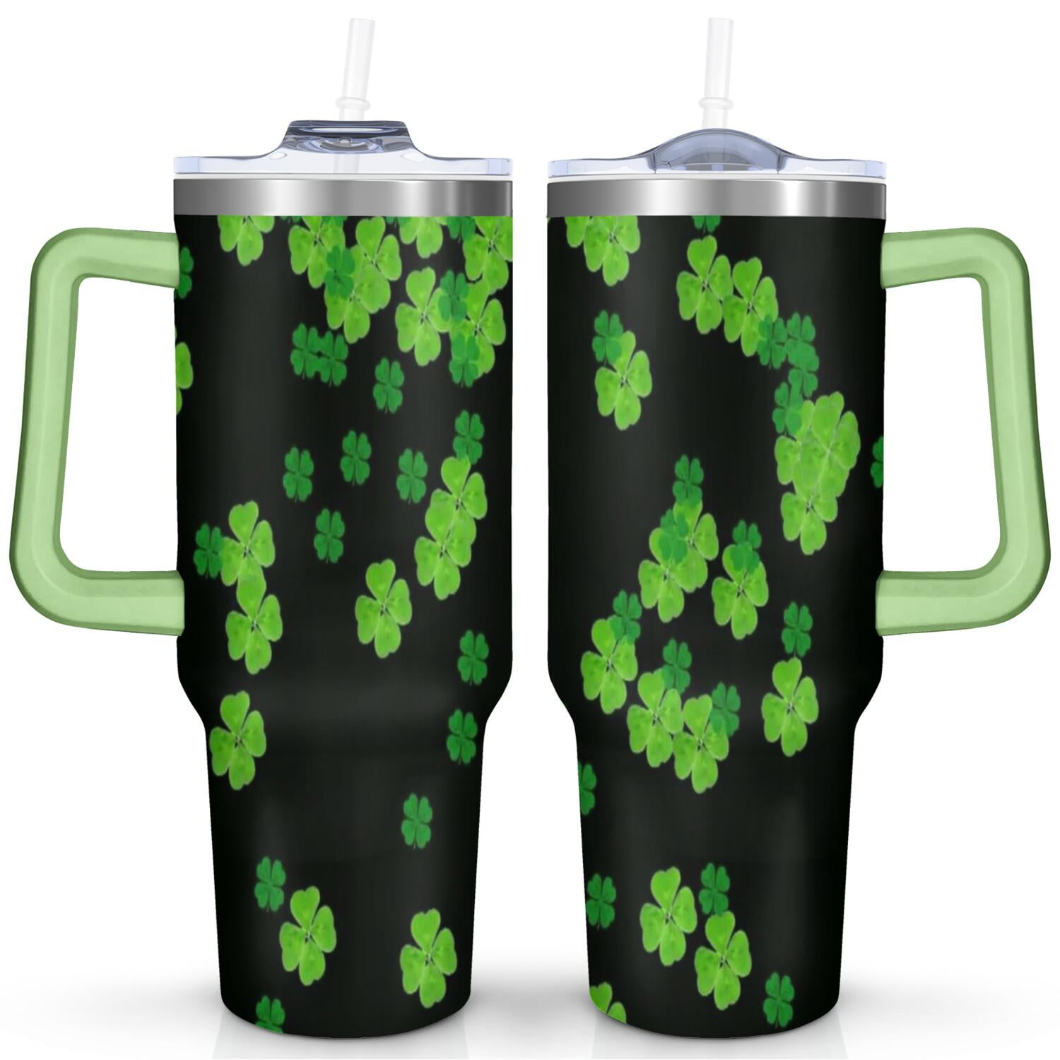 40oz Stainless Steel Tumbler with Lid and Straw,St Patrick Day Double ...