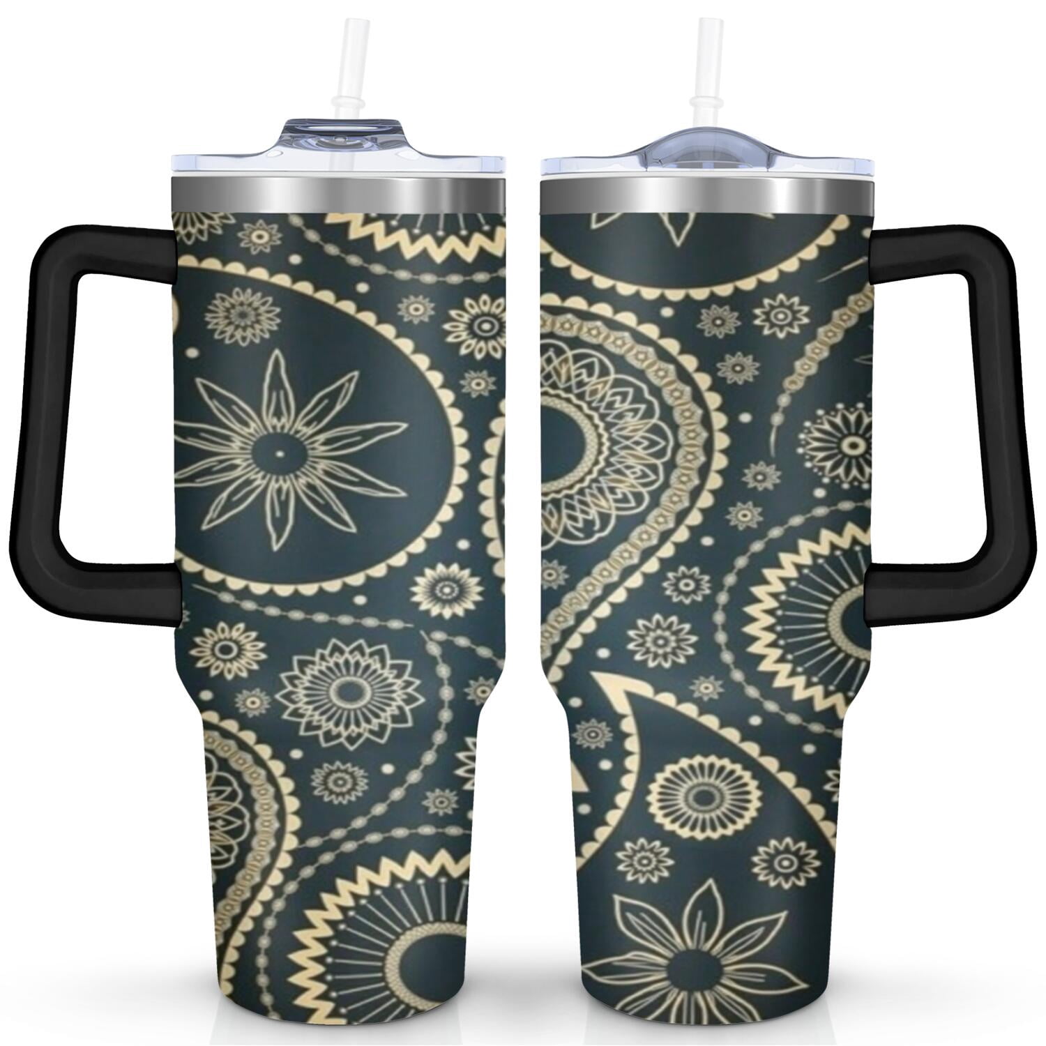 40oz Stainless Steel Tumbler with Handle - BPA-Free, Double Wall ...