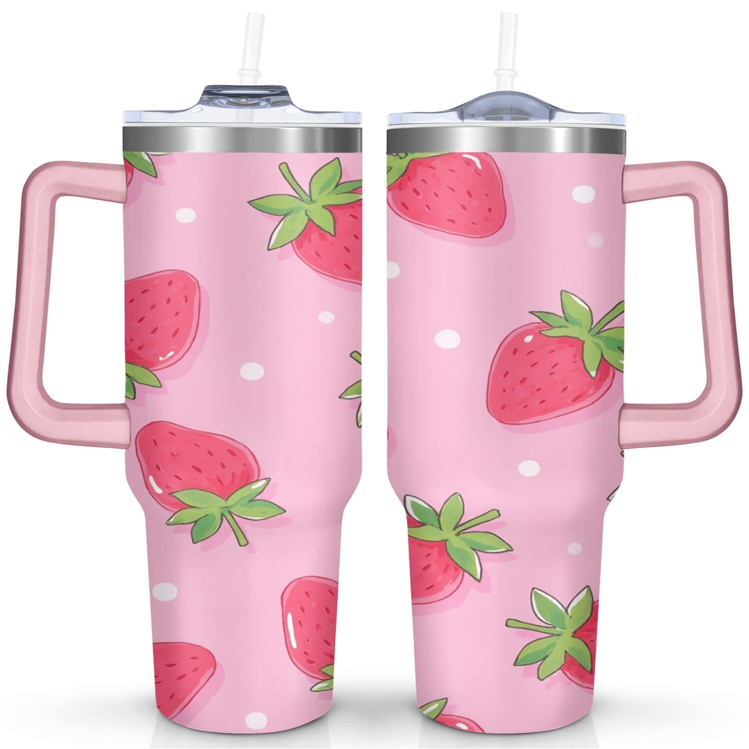 40oz Strawberry Tumbler - BPA-Free Double Wall Vacuum Insulated Cup ...