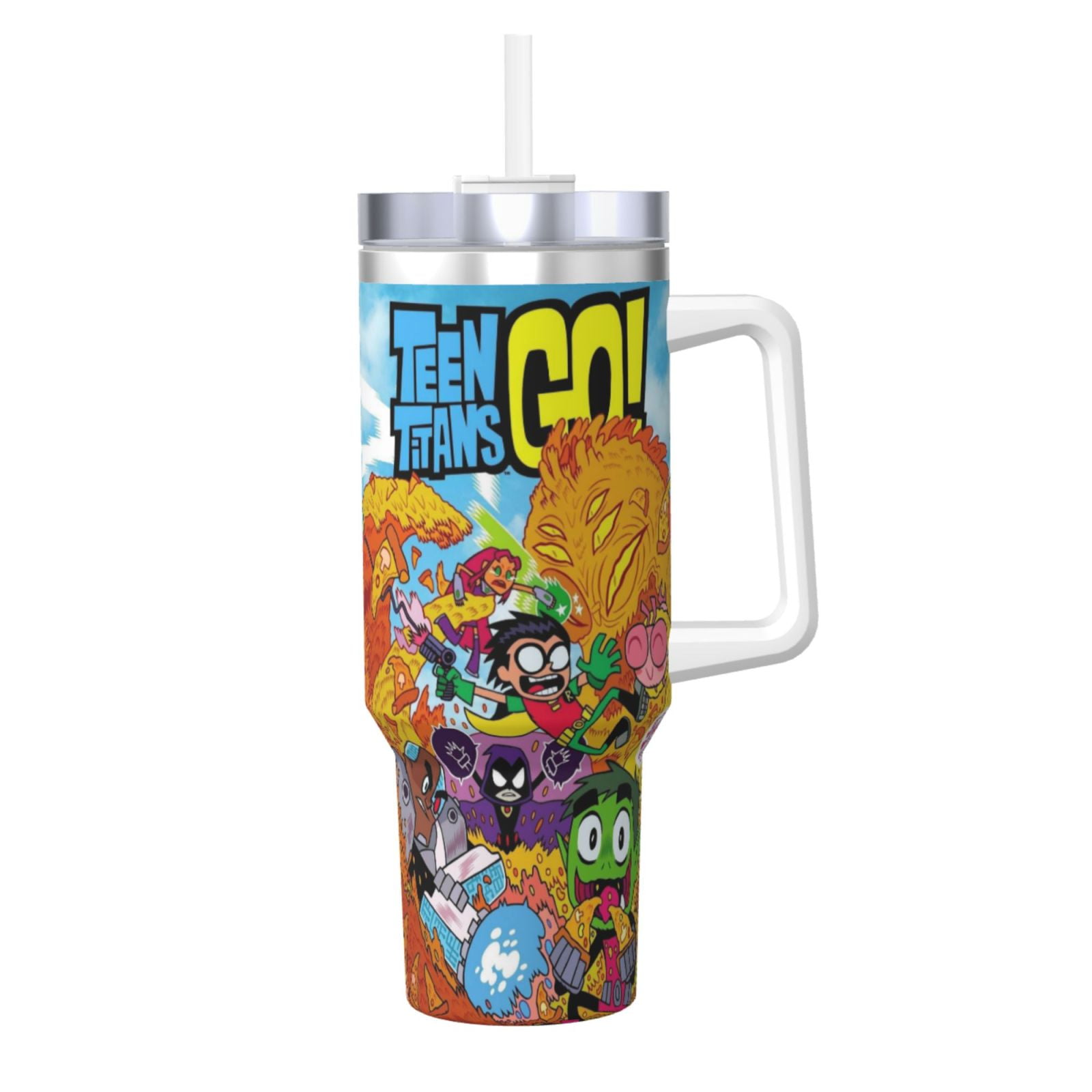40oz Teen Titans Go Ice Bully With Handl Large Capacity Double Wall ...
