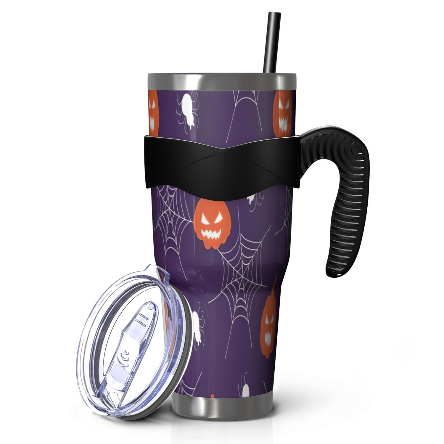 40oz Tumbler,Halloween Pumpkins Spiders and Webs Insulated Tumblers ...