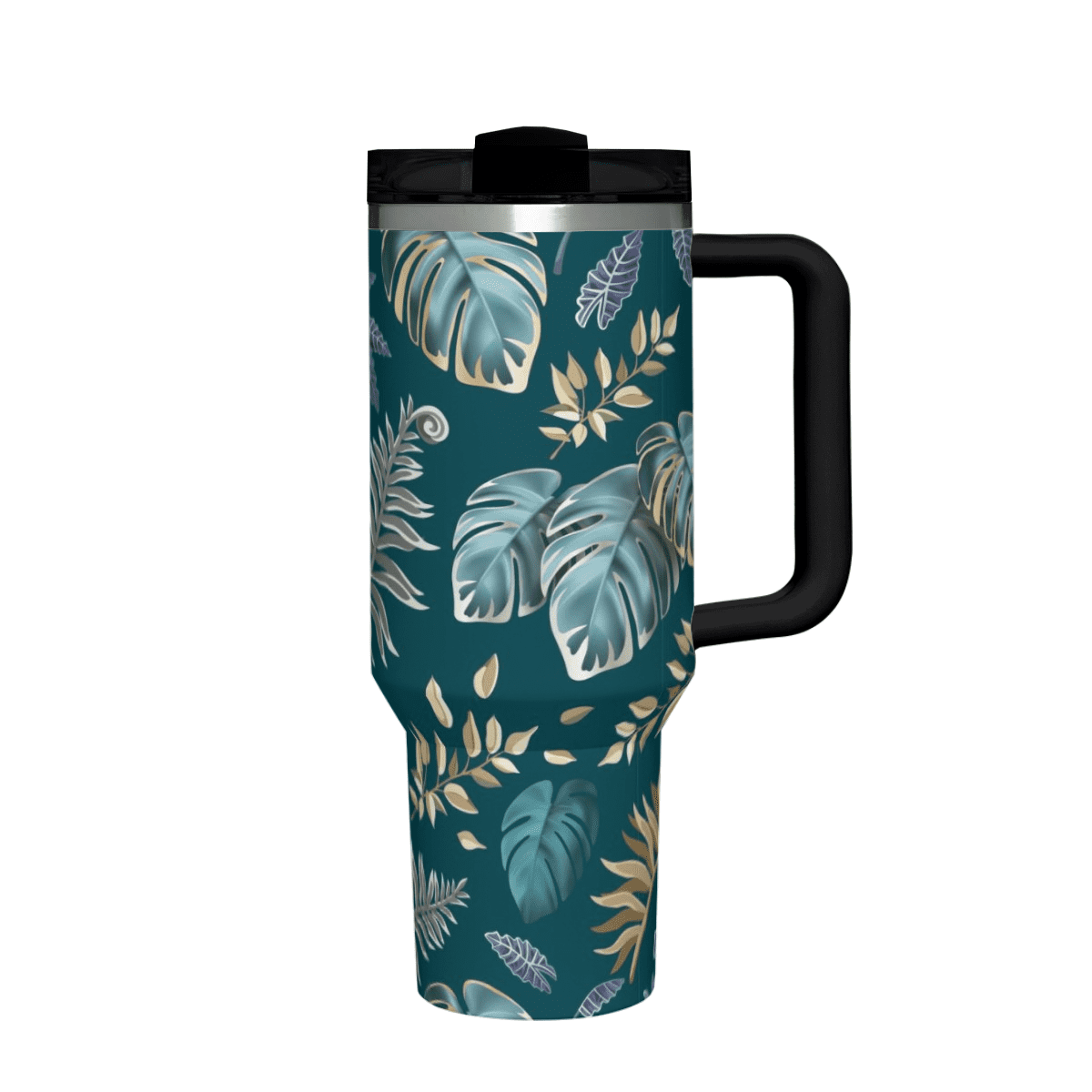 40oz Tumbler with Handle, Fits Car Cup Holder, Travel Mug Water Bottle ...