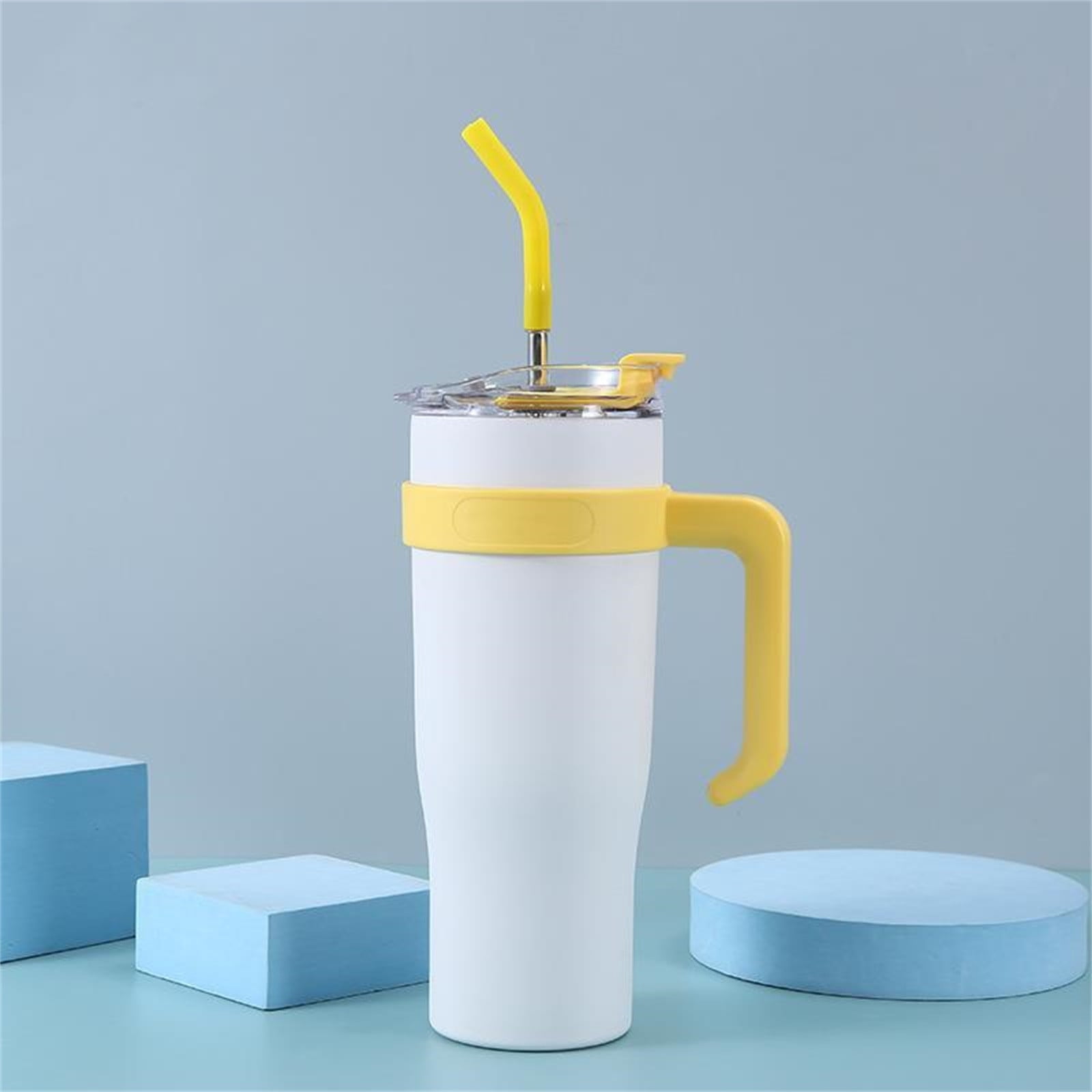 40oz Tumbler with Handle, Lid and Straw | Stainless Steel Insulated ...