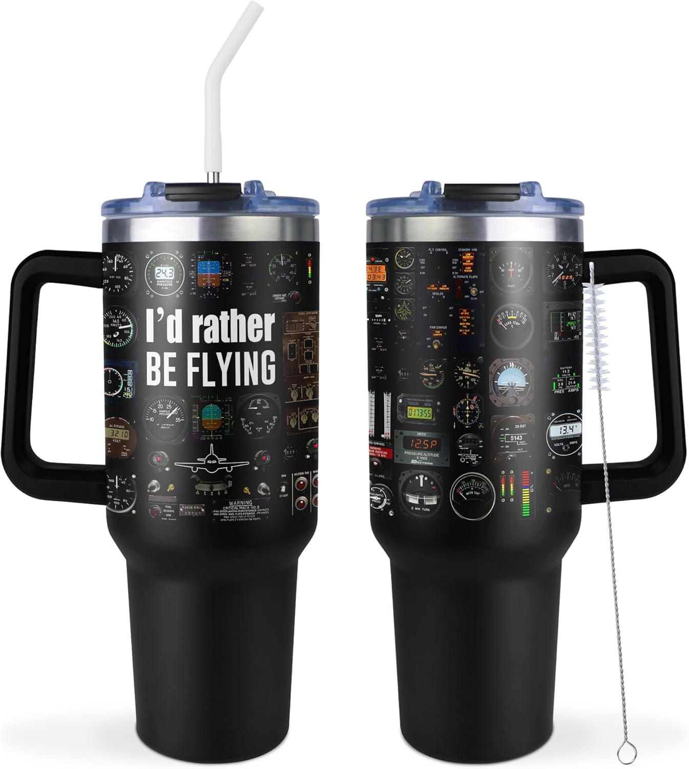 40oz Tumbler with Handle and Straw Cool Pilot Gifts for Men ...