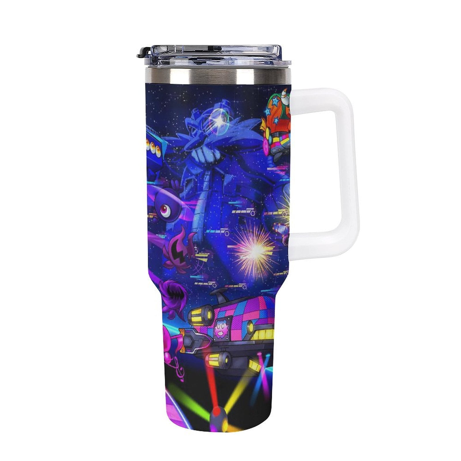 40oz Tumbler With Handle And Straw, Insulated Stainless Steel Double ...