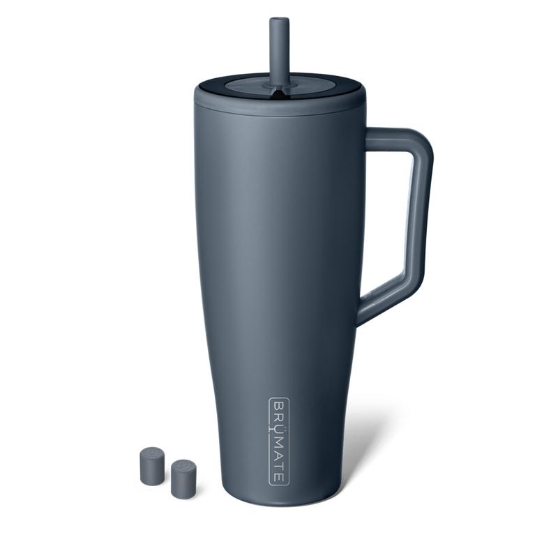 40oz Tumbler with Handle and Straw + Magnetic Straw Cover 2-Pack Bundle ...
