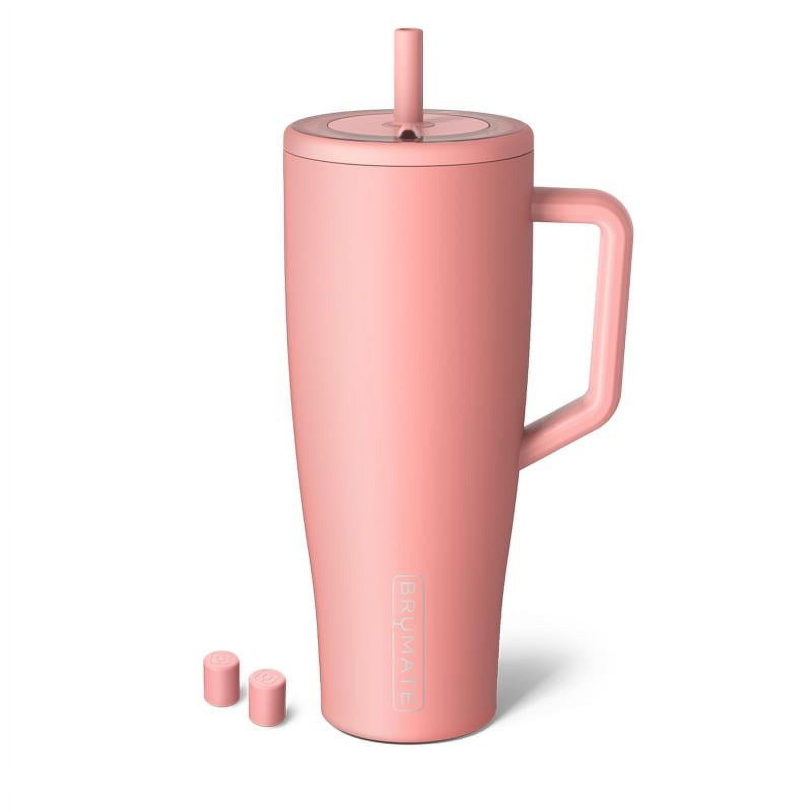 40oz Tumbler with Handle and Straw + Magnetic Straw Cover 2-Pack Bundle ...
