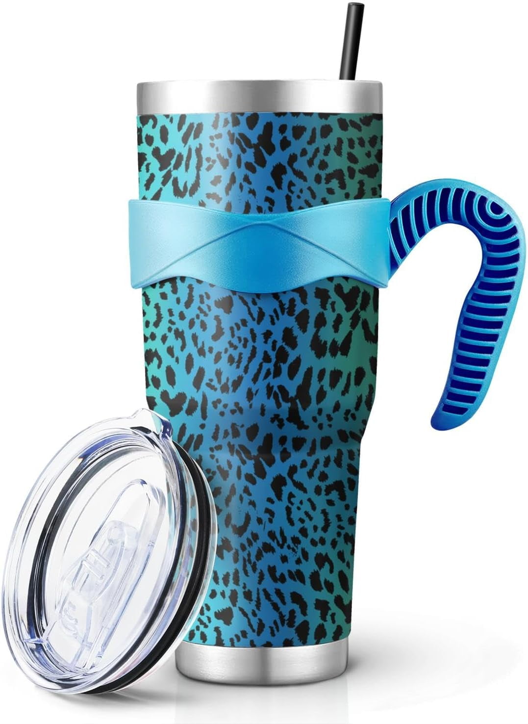 40oz Tumbler Leopard Print Large Insulated Tumblers with Straw and Lid ...