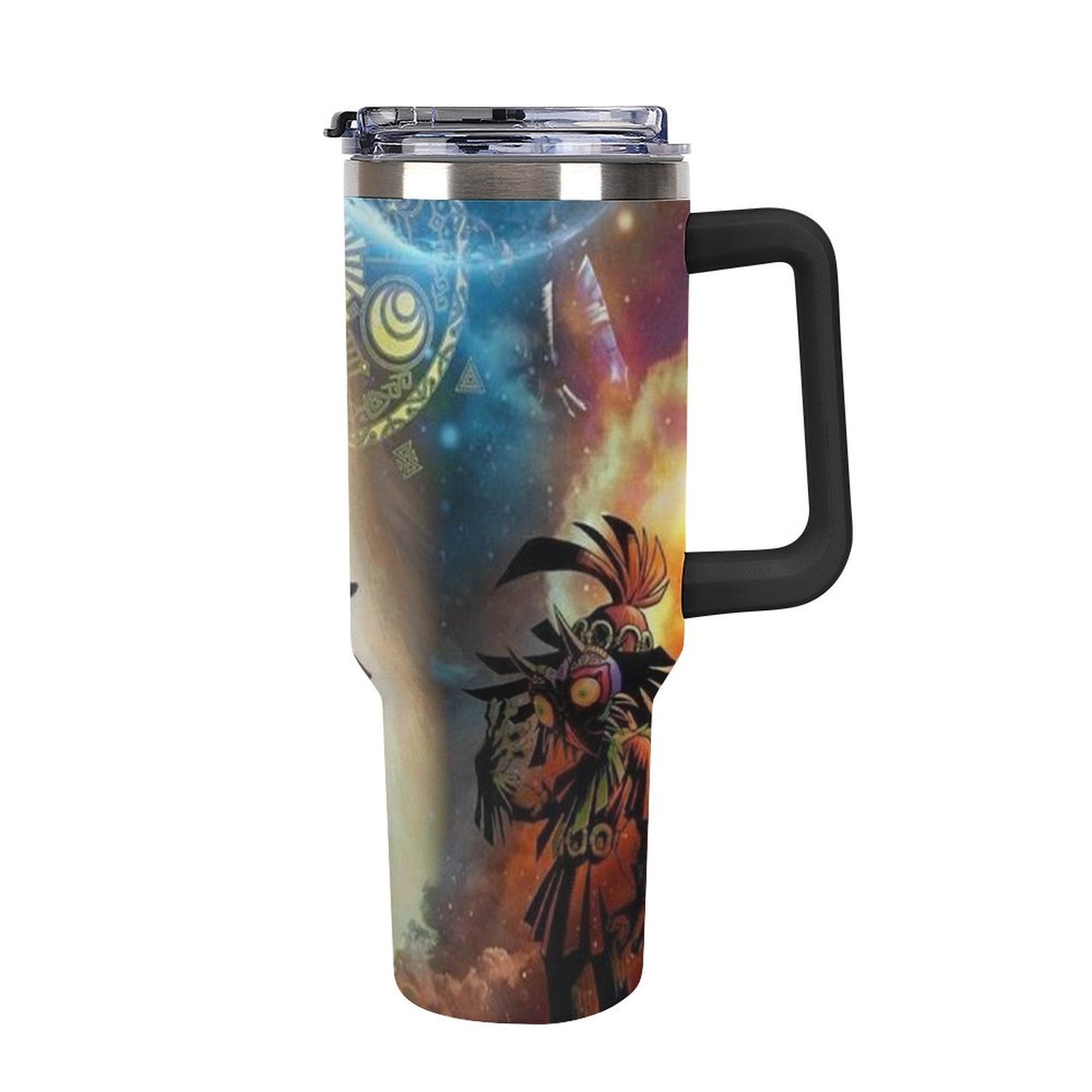 40oz Tumbler With Handle And Straw, Insulated Stainless Steel Double ...