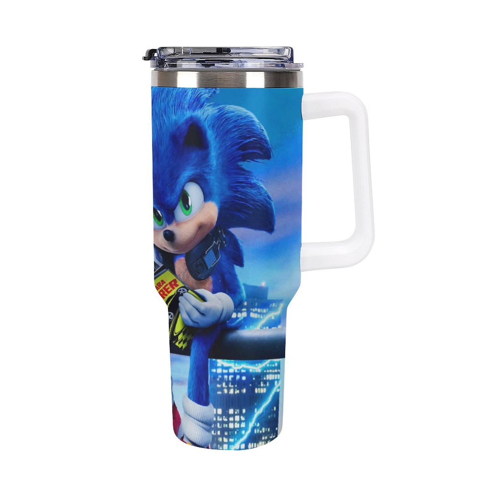 40oz Tumbler With Handle And Straw, Insulated Stainless Steel Double ...