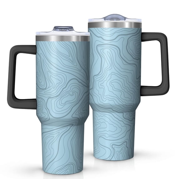 40oz Tumbler with Handle and Straw, Vacuum Insulated Stainless Steel ...