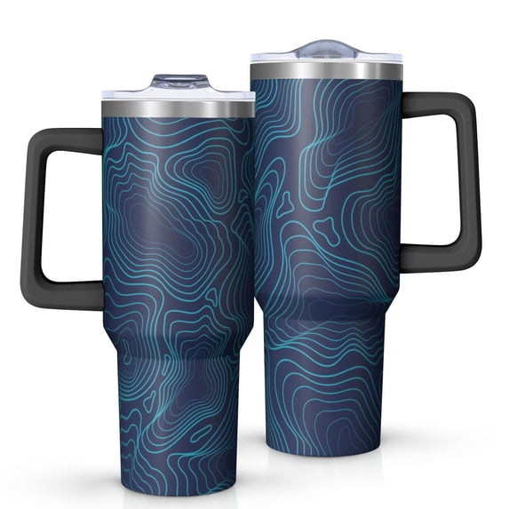 40oz Tumbler with Handle and Straw, Vacuum Insulated Stainless Steel ...