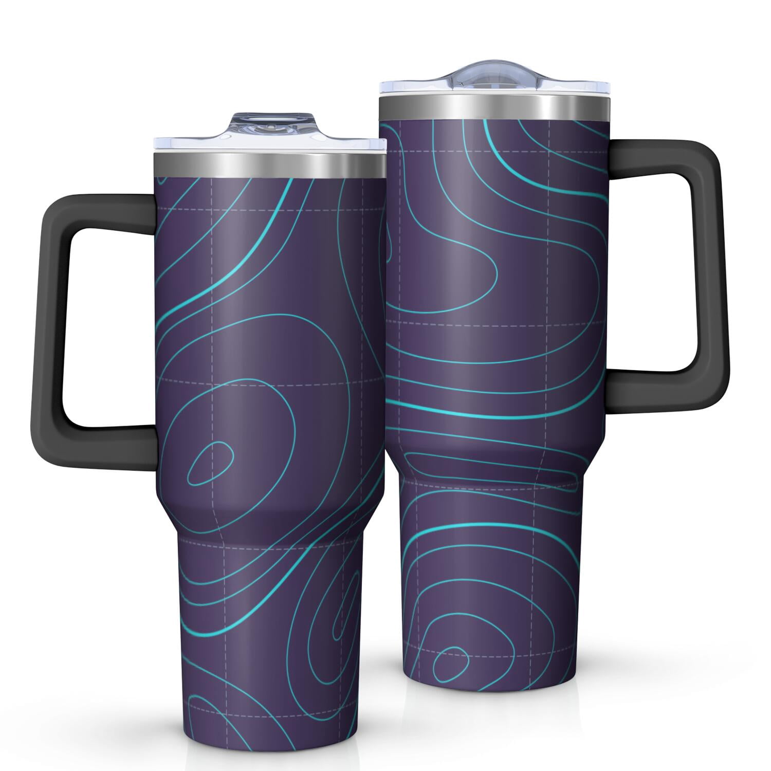 40oz Tumbler with Handle and Straw, Vacuum Insulated Stainless Steel ...