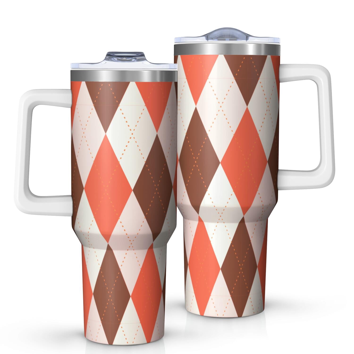 40oz Tumbler with Handle and Straw, Vacuum Insulated Stainless Steel ...