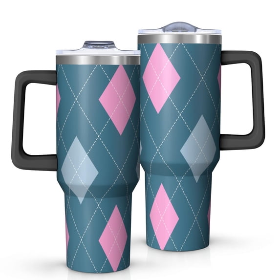 40oz Tumbler with Handle and Straw, Vacuum Insulated Stainless Steel ...
